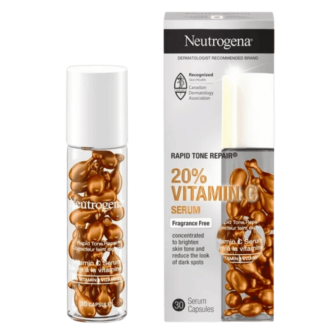 Neutrogena Rapid Tone Repair 20% Vitamin C Serum 30 Serum Capsules ...